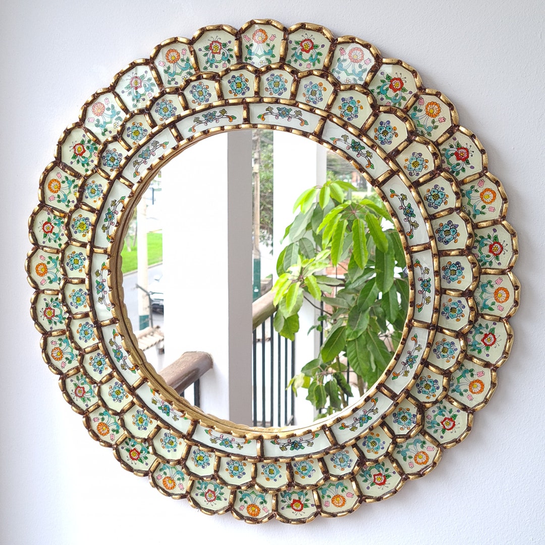 Peruvian Mirrors "armoniosa Marfil 60cm" - Interior Decoration - Wall ...