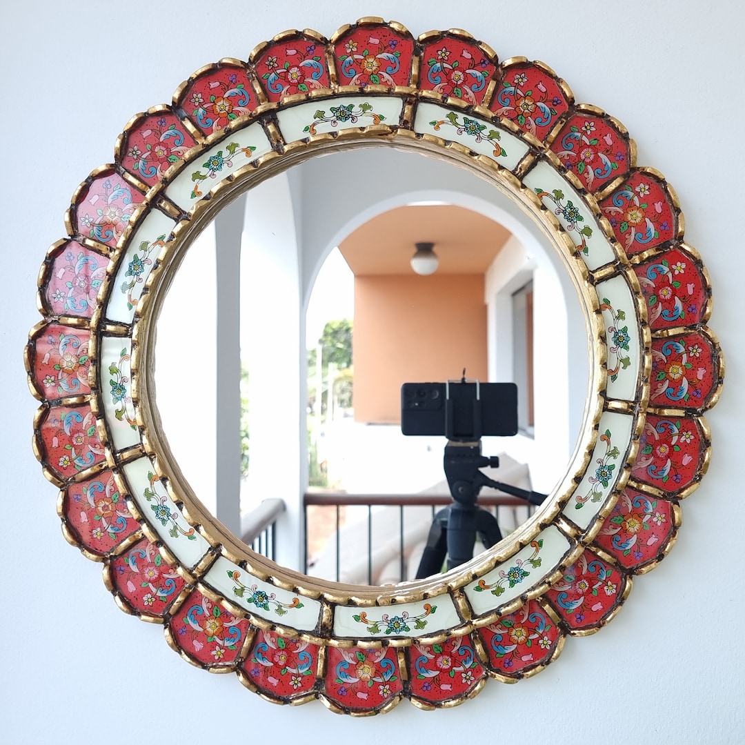 Peruvian Mirrors “armoniosa Rojo 50cm”- Interior Decoration - Wall ...