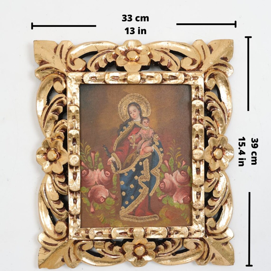 Cuzco Painting With Frame "virgen De La Candelaria" - Religious Art ...