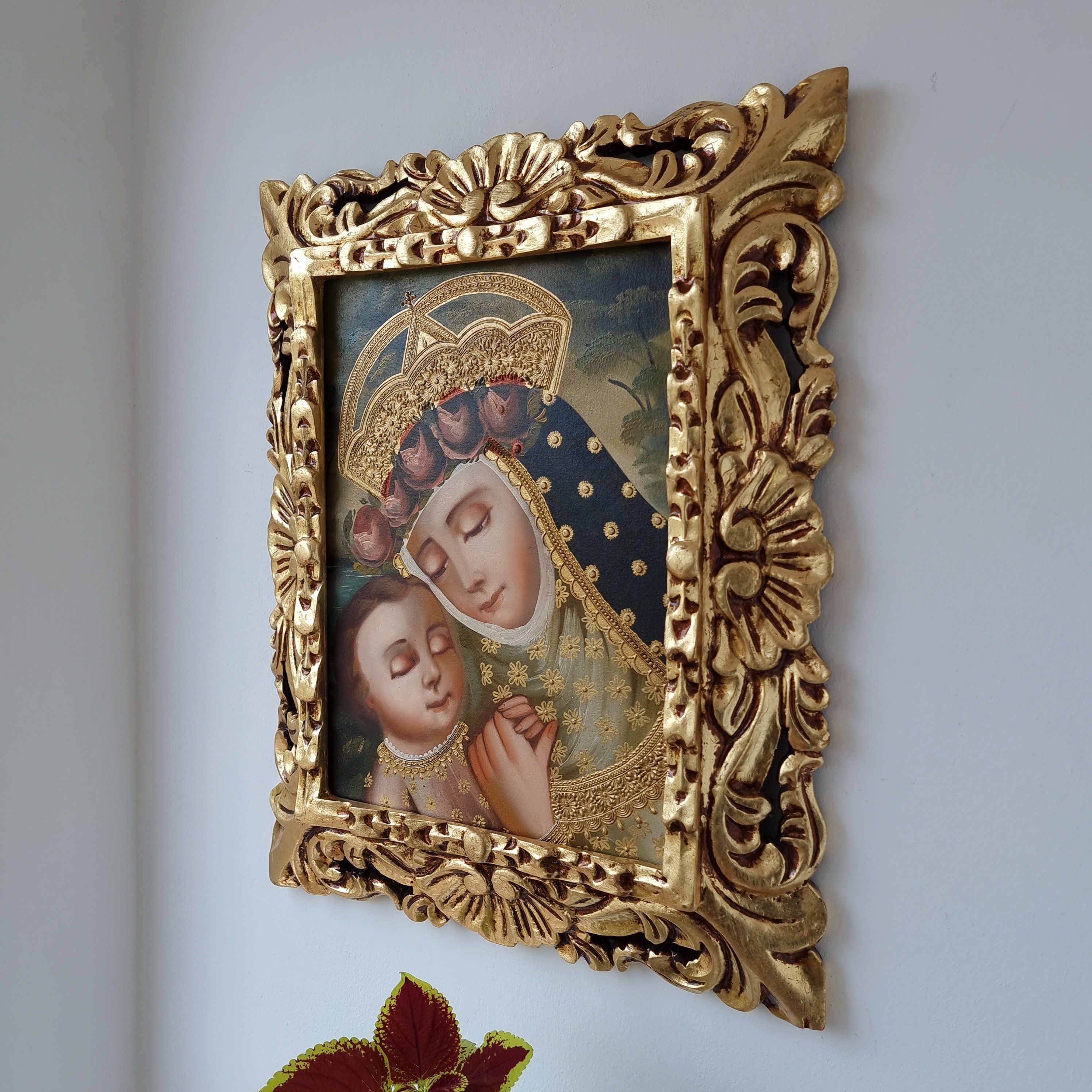 Cuzco Painting With Frame "santa Rosa De Lima" - Religious Art ...