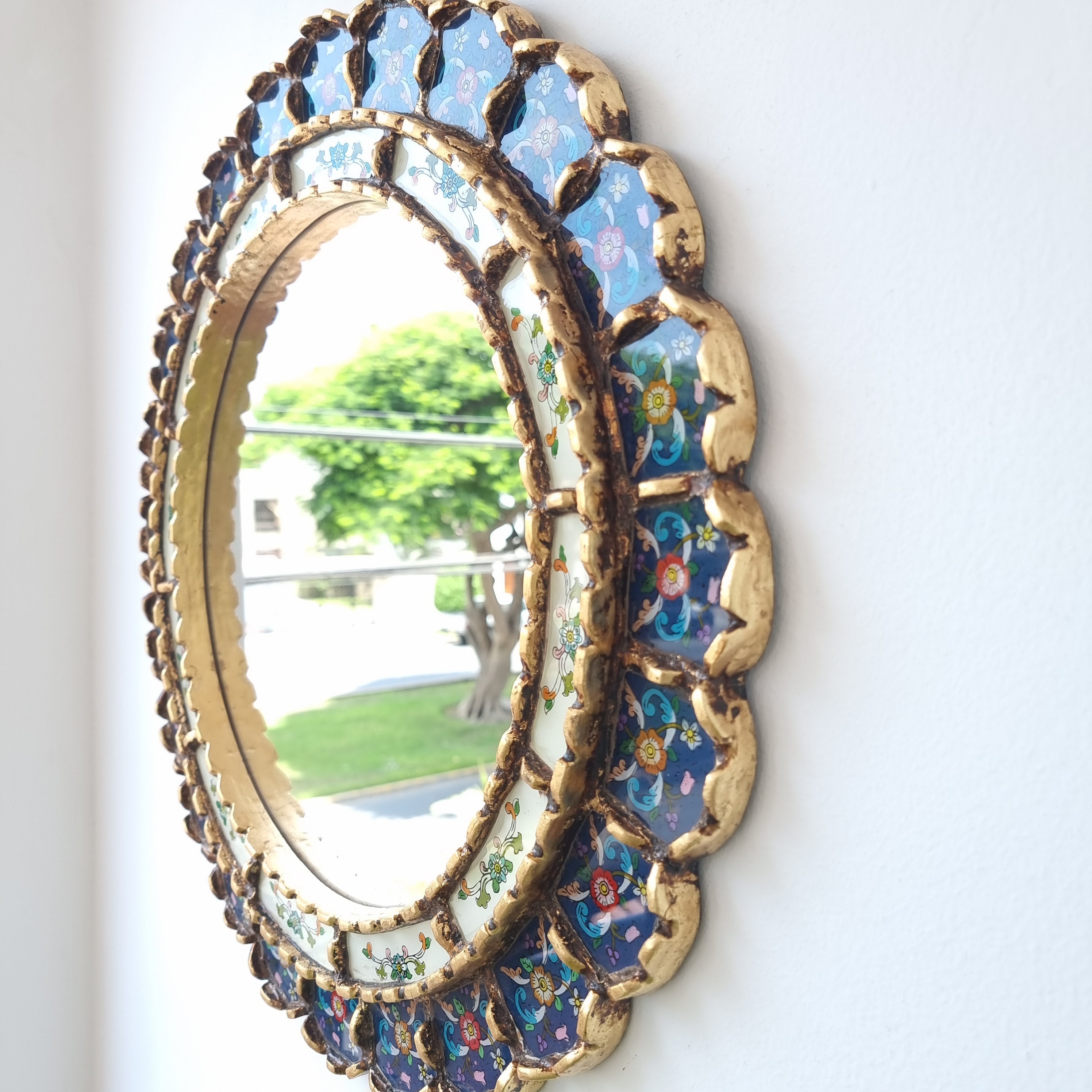 Peruvian Mirrors harmonious 50cm Dark Blue - Etsy