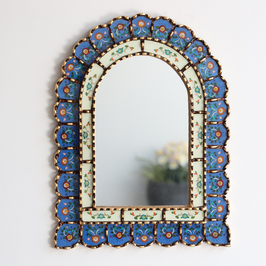 Peruvian Mirrors "urn 50cm Blue" - Interior Decoration - Wall Mirror ...
