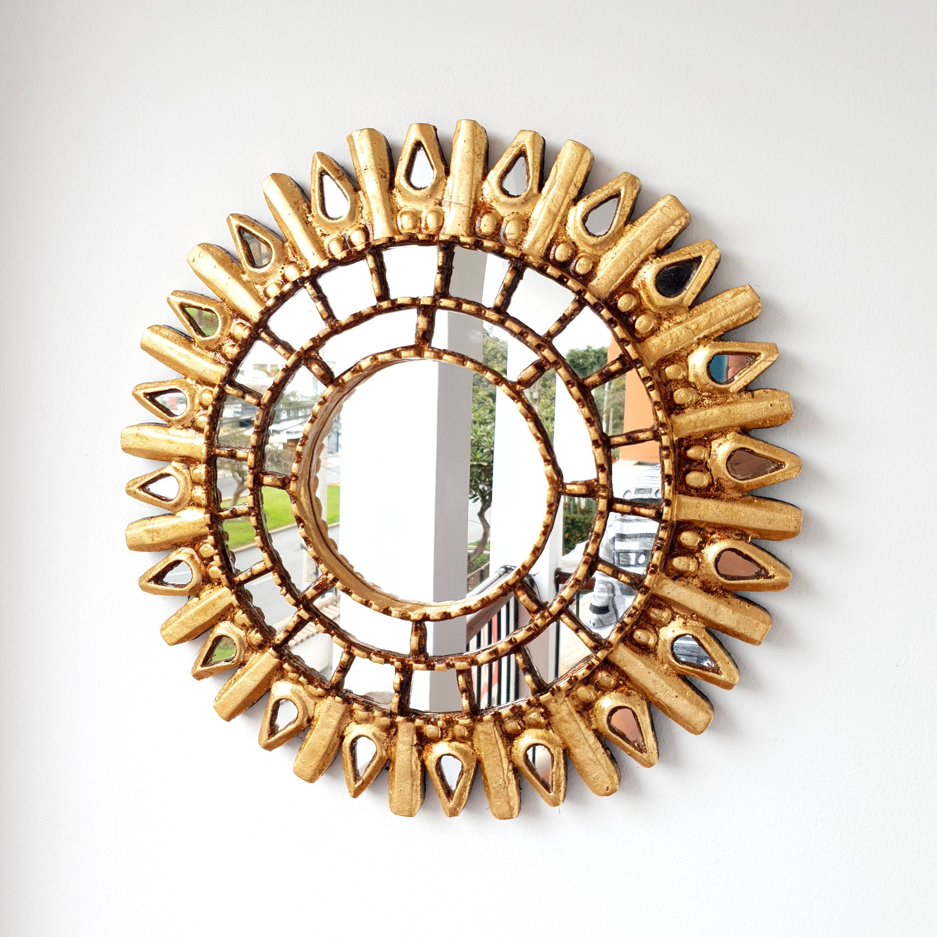 Peruvian Mirrors Azteca 40cm Wall Mirror - Etsy UK