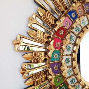 Peruvian Gold Royal Sunburst Mirror 78 Cm Handmade Wall Decor – Carved ...