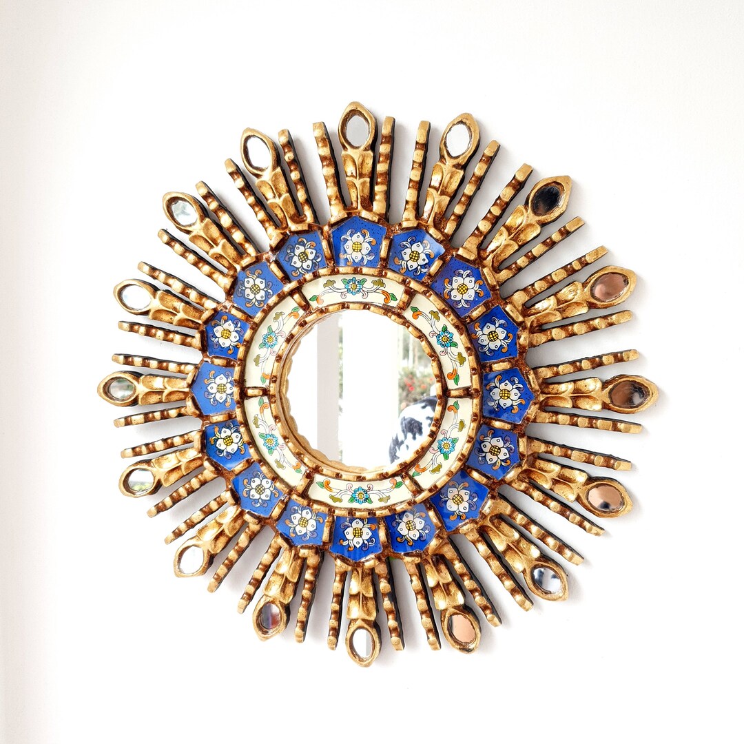 Peruvian Mirrors Blue Eye 40cm Wall Mirror Home Decoration Decorative ...