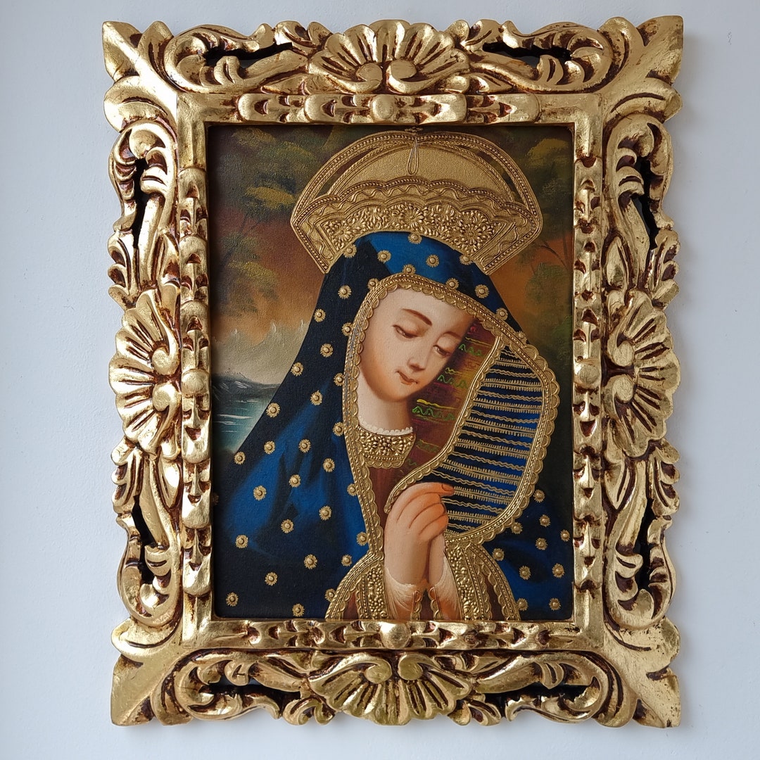 Cuzco Painting With Frame "virgin Mary Praying" - Religious Art ...