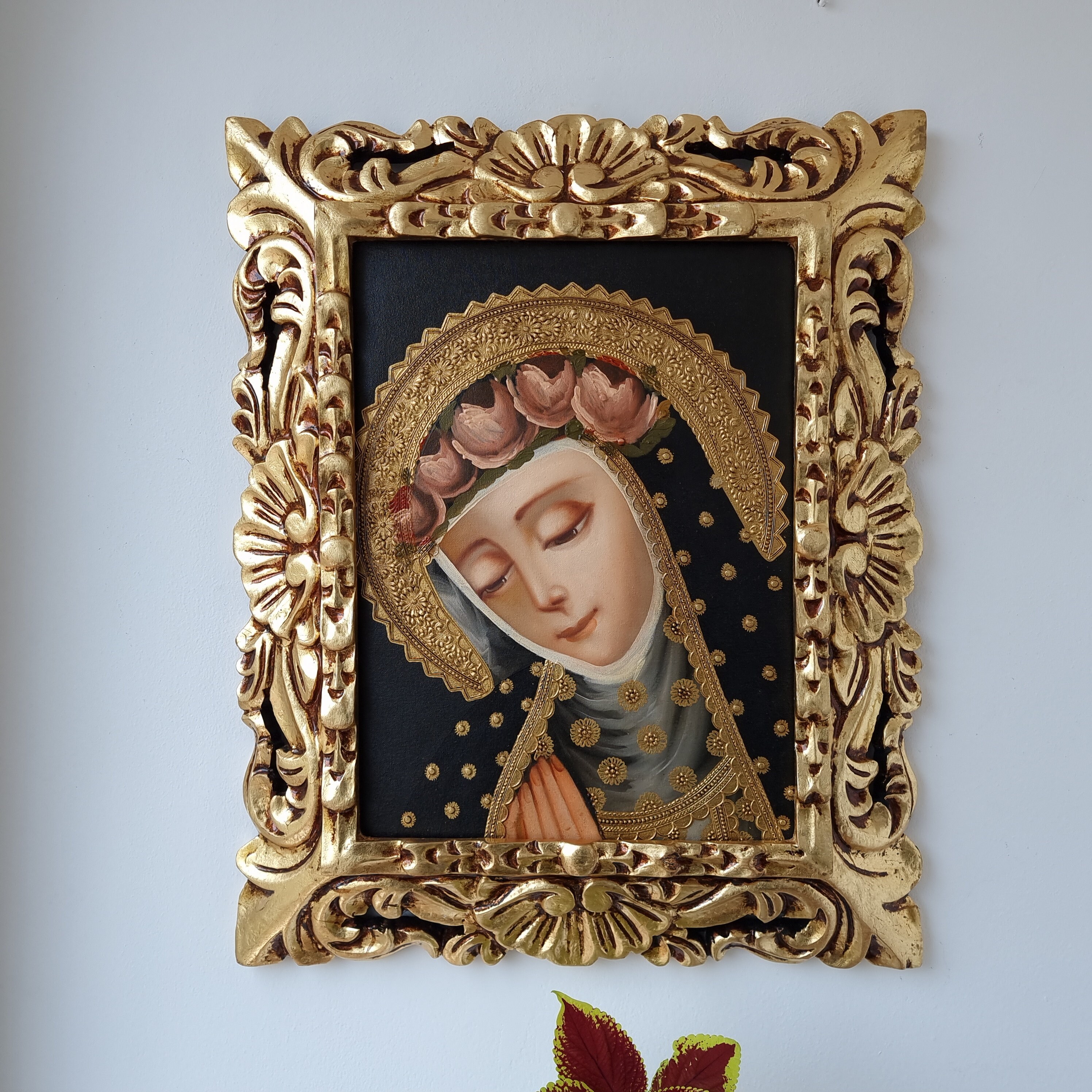 Cuzco Painting With Frame "santa Rosa De Lima" - Religious Art ...