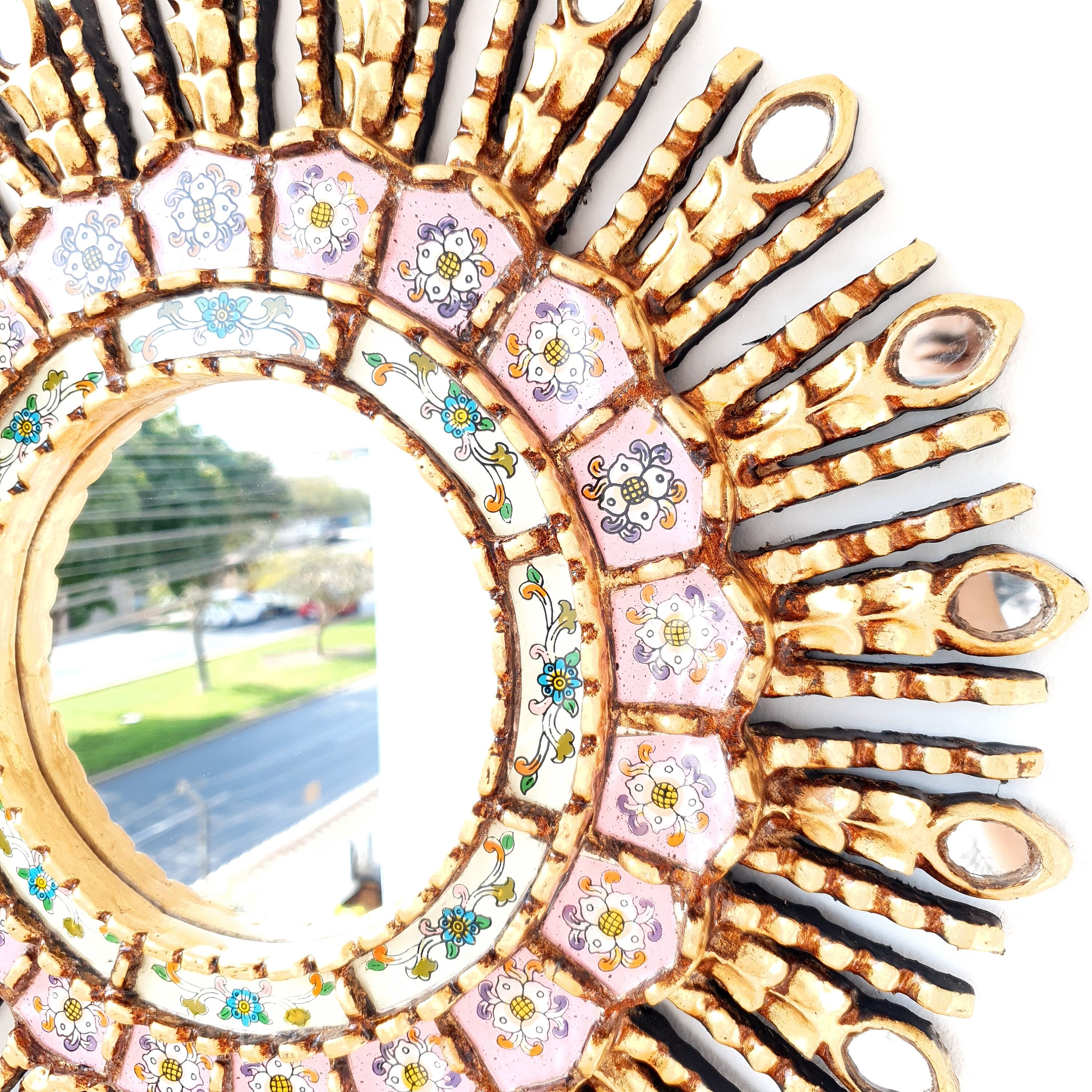 Peruvian Mirrors Ojo Rosado 45cm Espejo de | Etsy