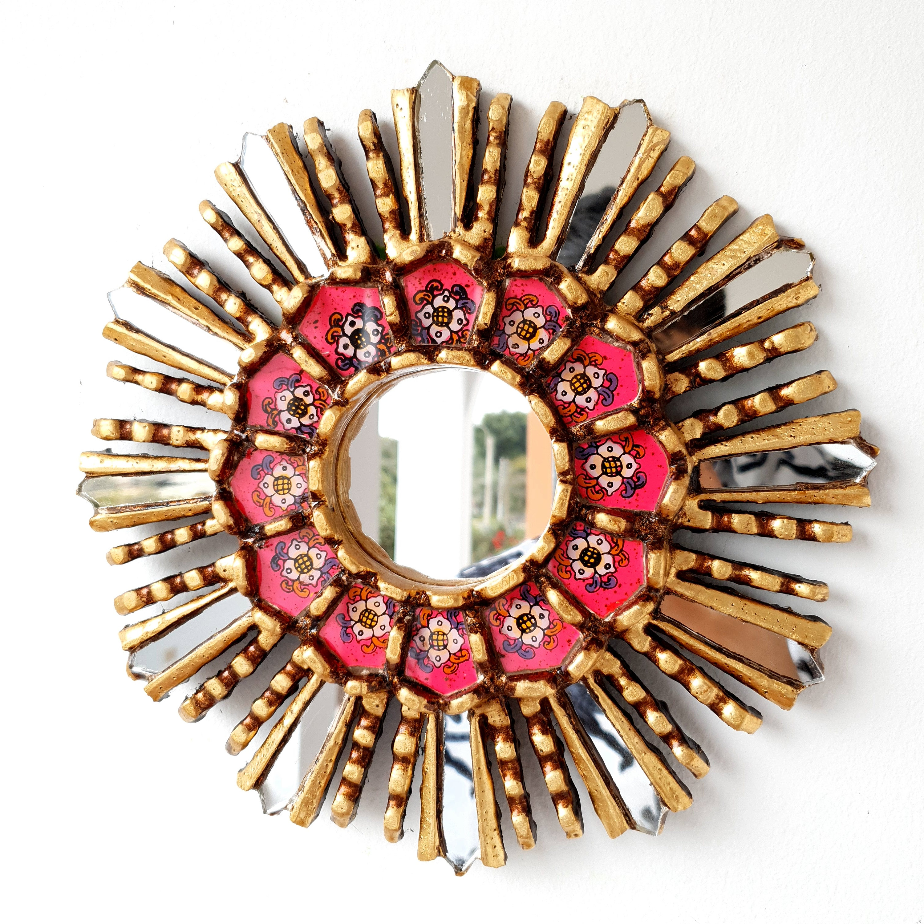 Peruvian Mirrors Lima Fucsia 25cm Decoración - Etsy España