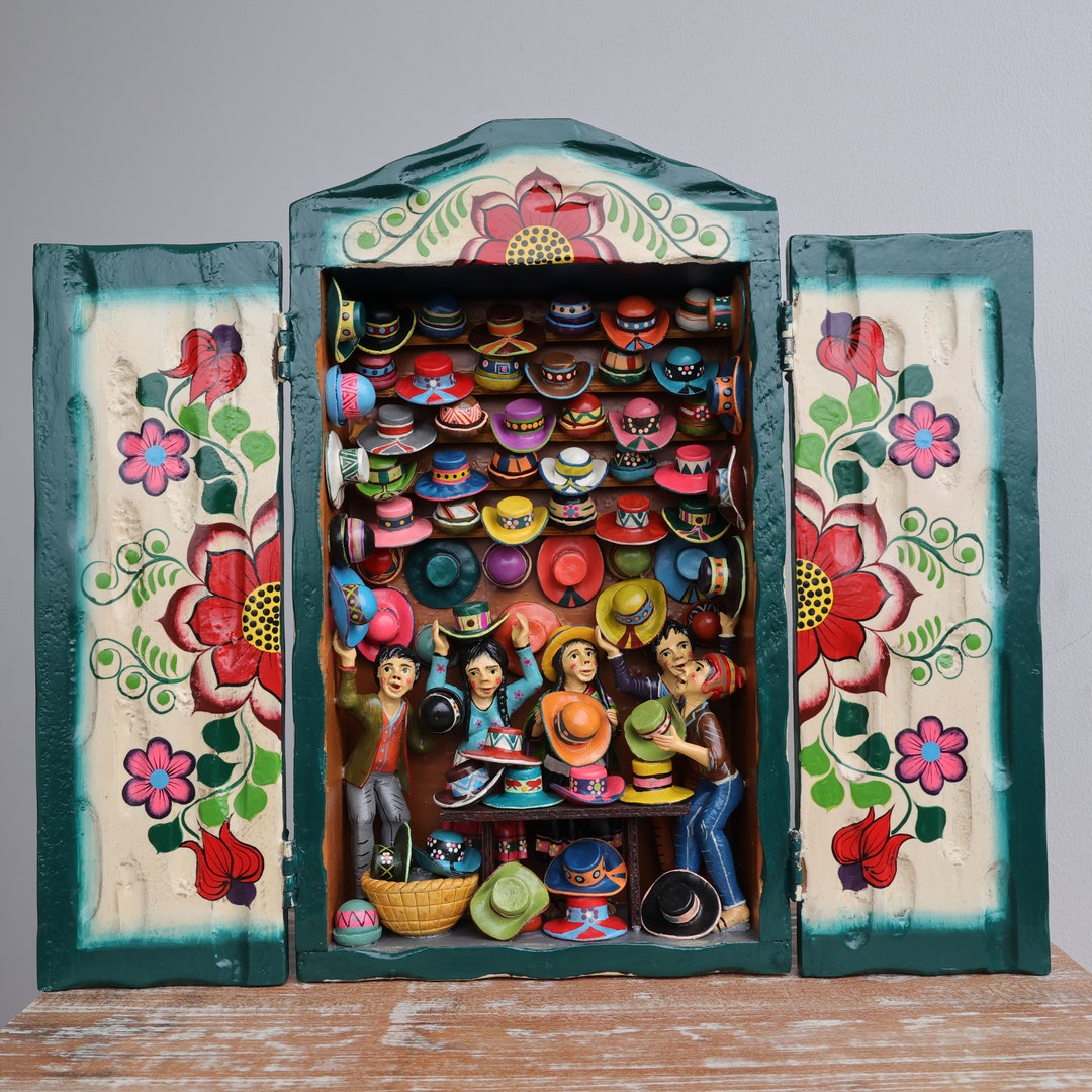 Retablo Andino Venta de Sombrero Decoración interiores Retablo ...
