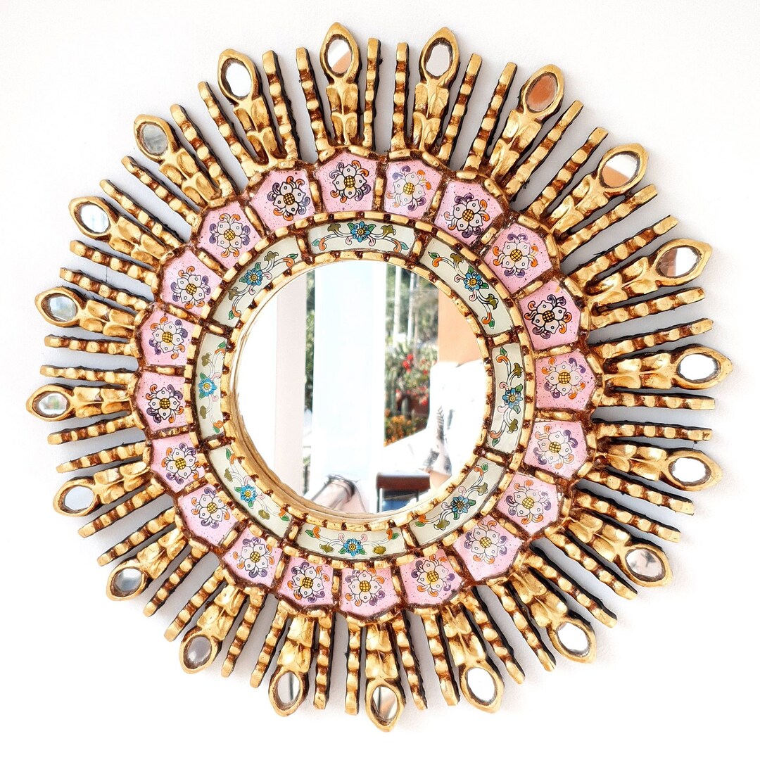 Peruvian Mirrors - "pink Eye 45cm" - Wall Mirror - Home Decor ...