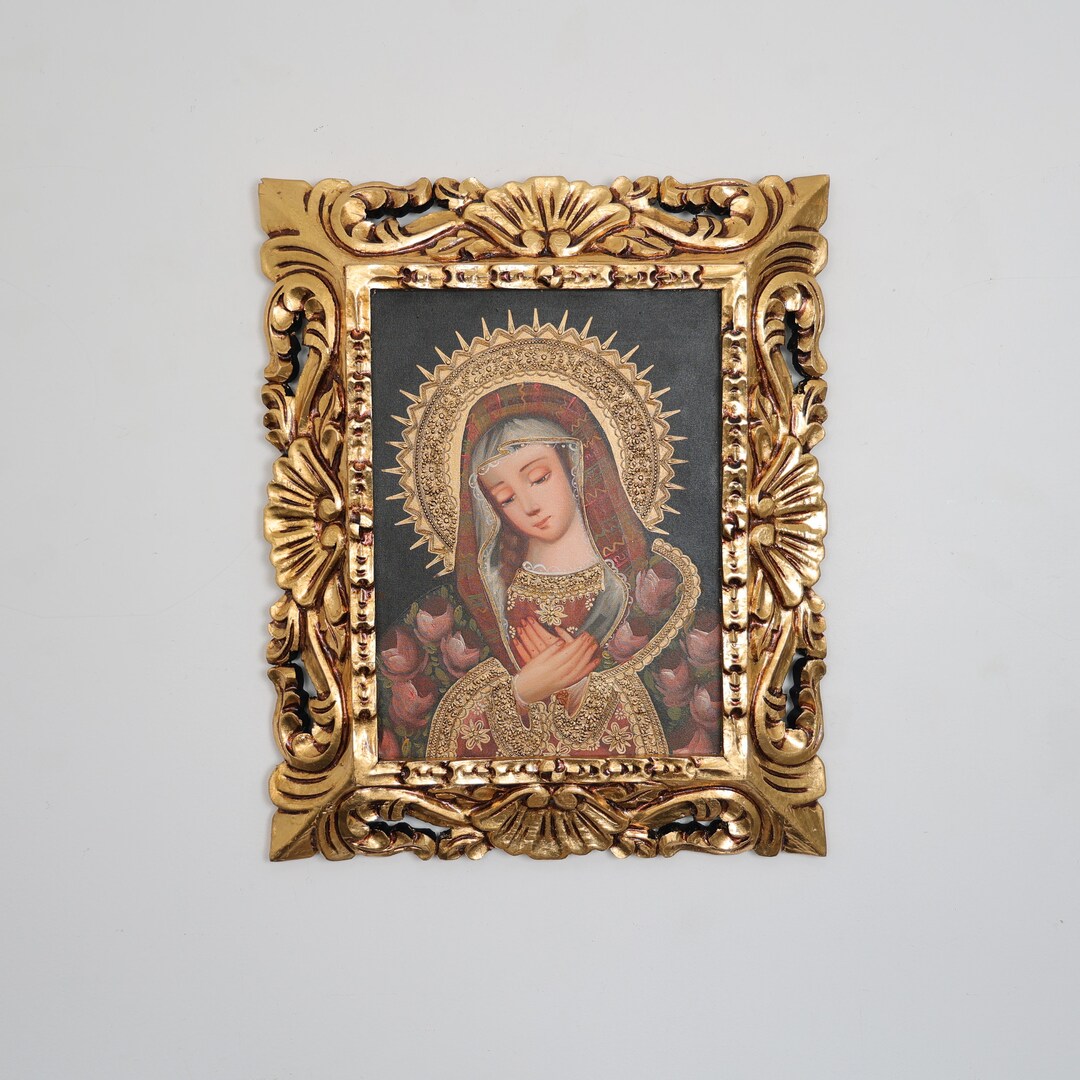 Cusco Painting With madona Frame Religious Art Interior Decoration ...