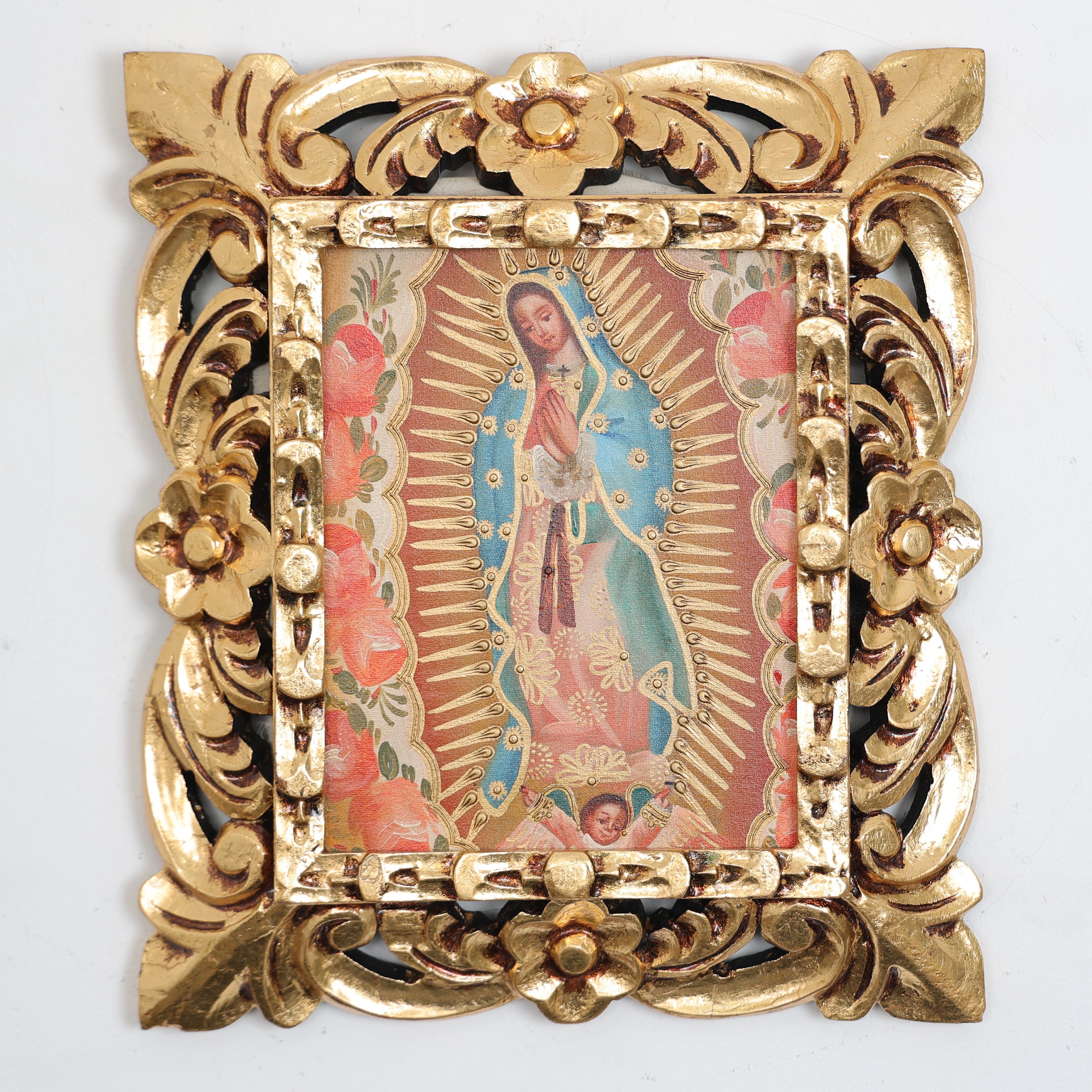Cuzco Painting With Frame "virgin of Guadalupe" - Religious Art ...