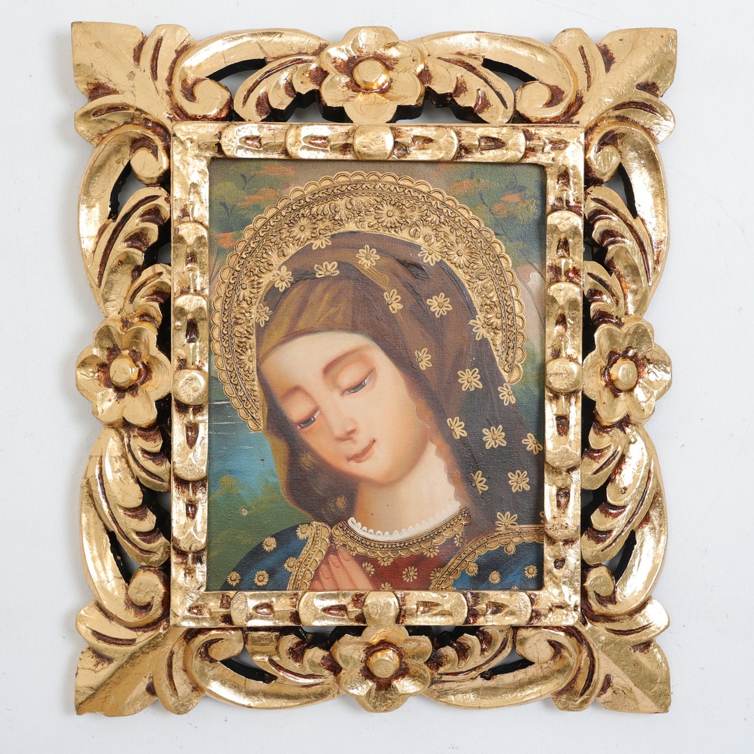 Cusco Painting With Frame "virgin Mary" - Religious Art - Interior ...