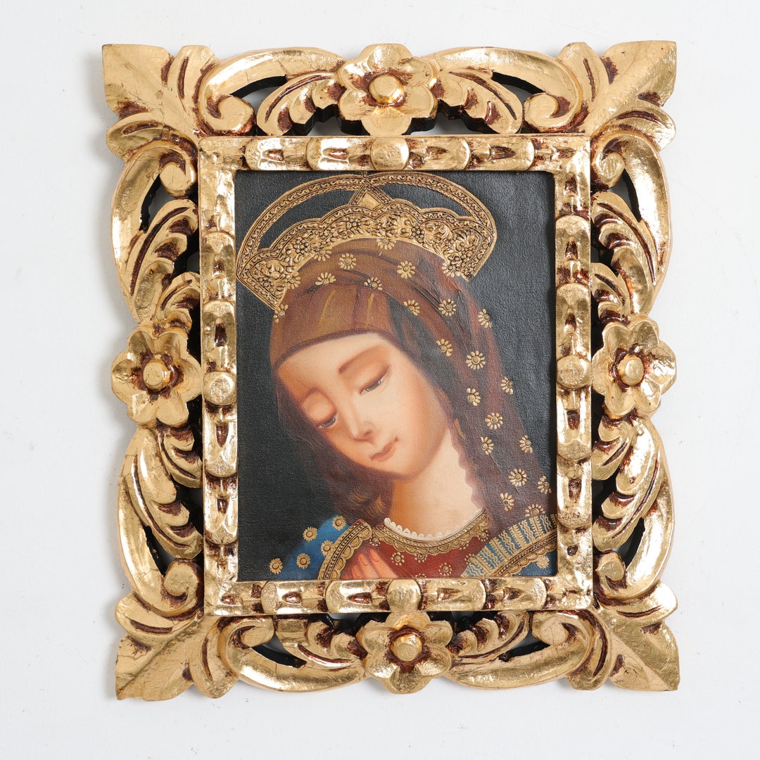 Cuzco Painting With Frame "virgin Mary" - Religious Art - Interior ...