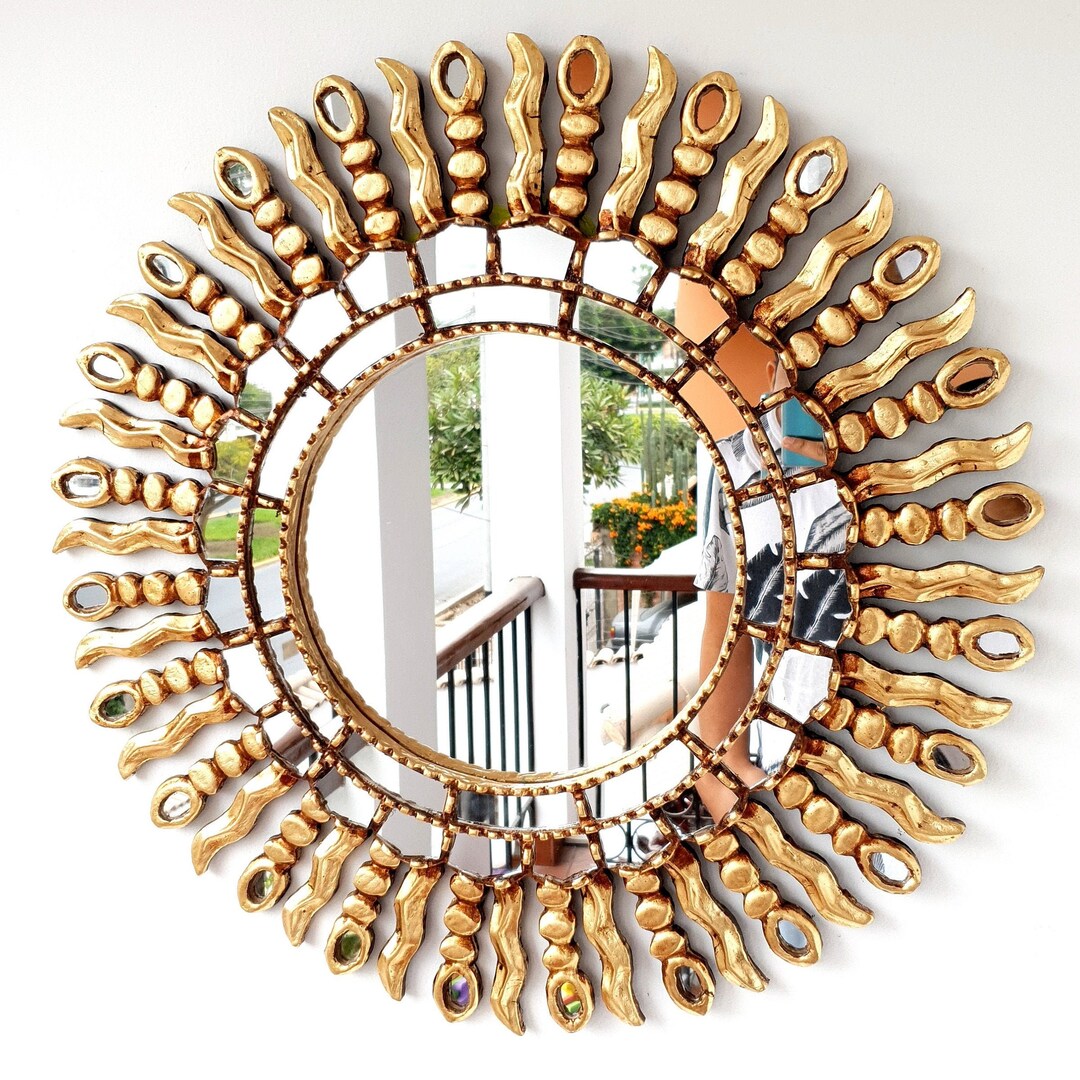Peruvian Mirrors "eye - Rays 60cm" - Interior Decoration - Wall Mirror ...