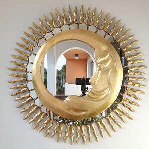Sun and Moon Mirror 78cm Gold -interior Decoration - Wall Mirror - Home ...