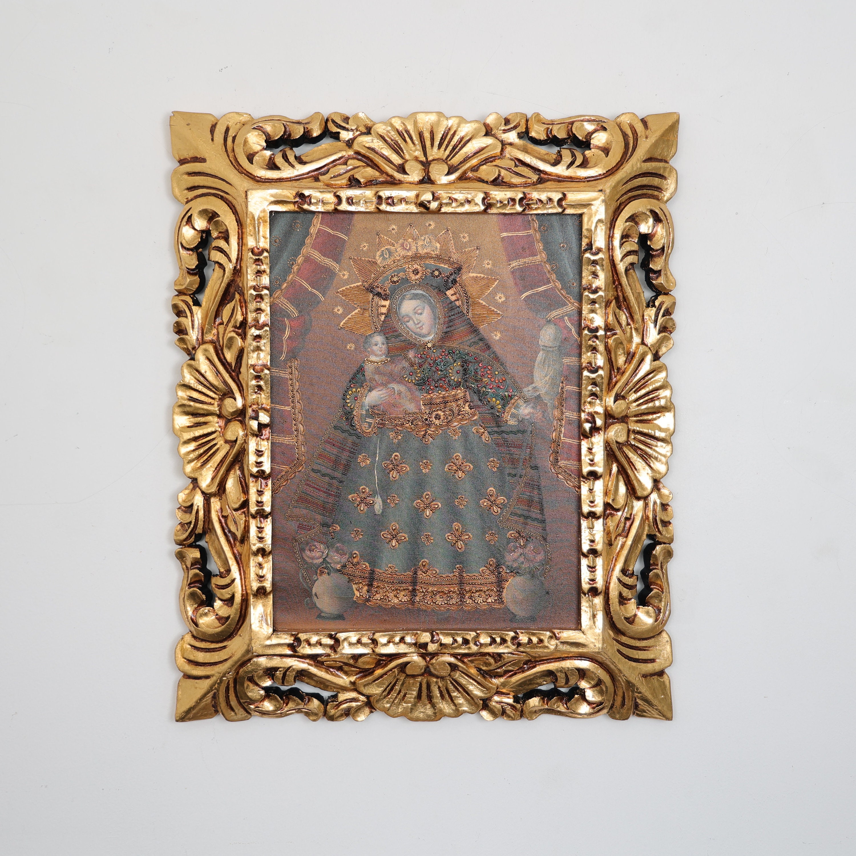 Cuzco Painting With Frame "virgen Spinner" - Religious Art - Interior ...