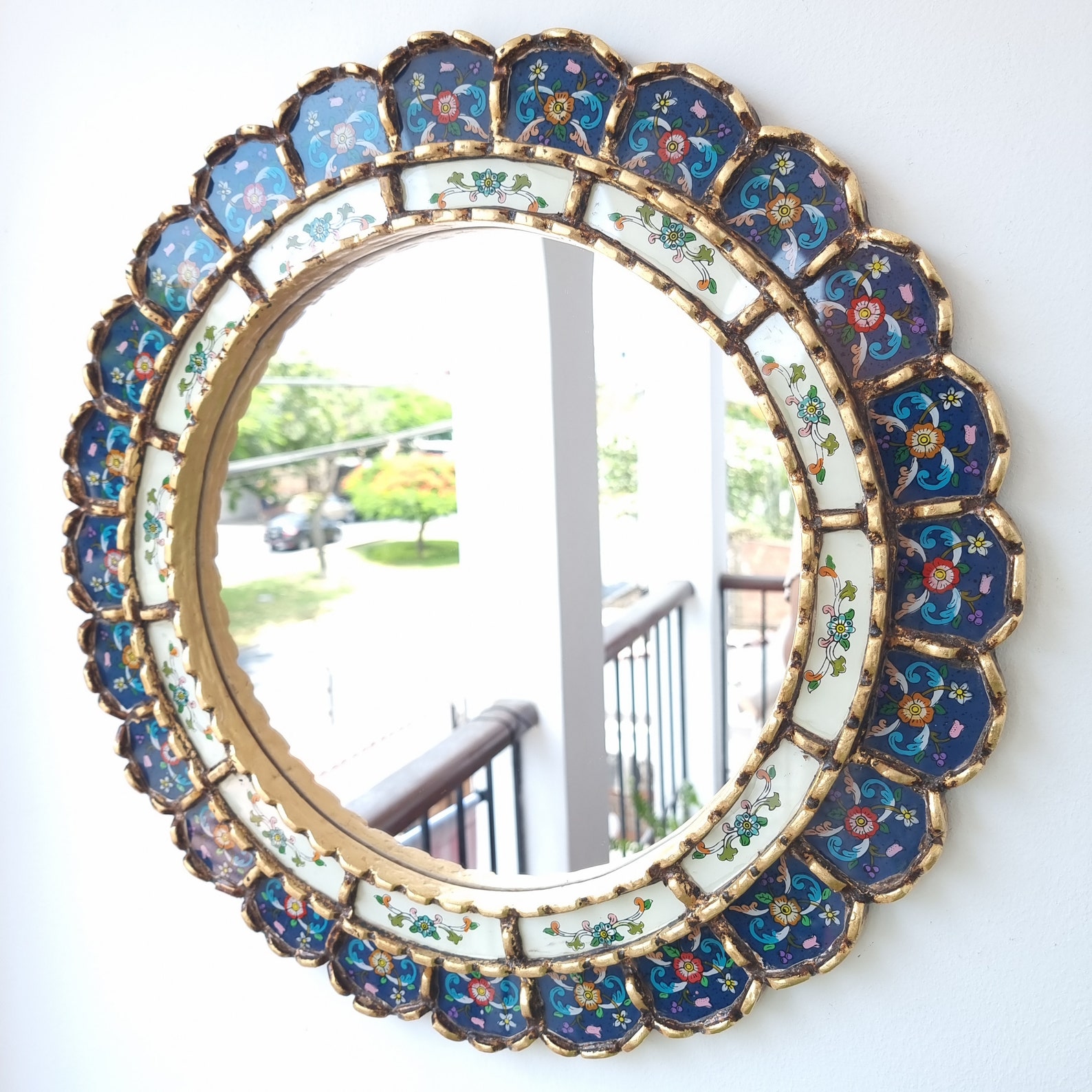Peruvian Mirrors harmonious 50cm Dark Blue - Etsy