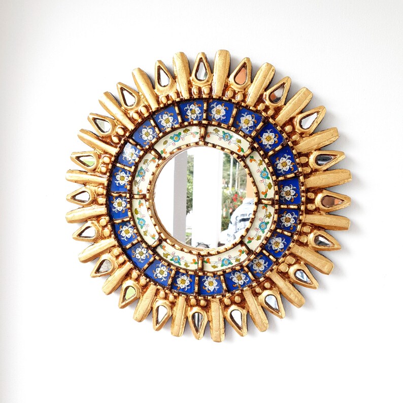 Peruvian Mirrors Azteca Azul 40cm Espejo de | Etsy