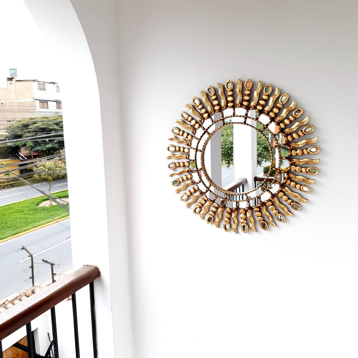 Peruvian Mirrors "eye - Rays 60cm" - Interior Decoration - Wall Mirror ...