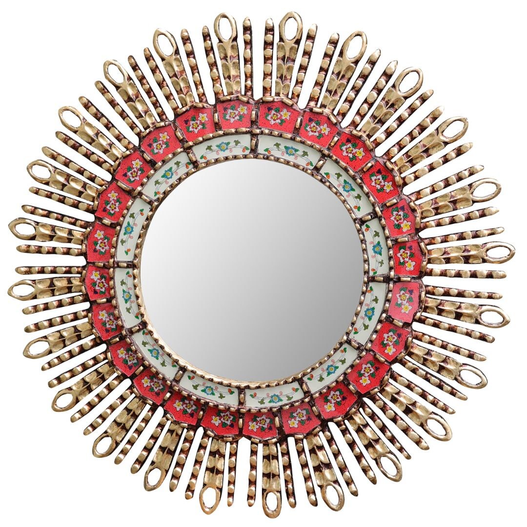 Peruvian Mirrors -" Red Eye 60cm "- Wall Mirror - Home Decoration ...
