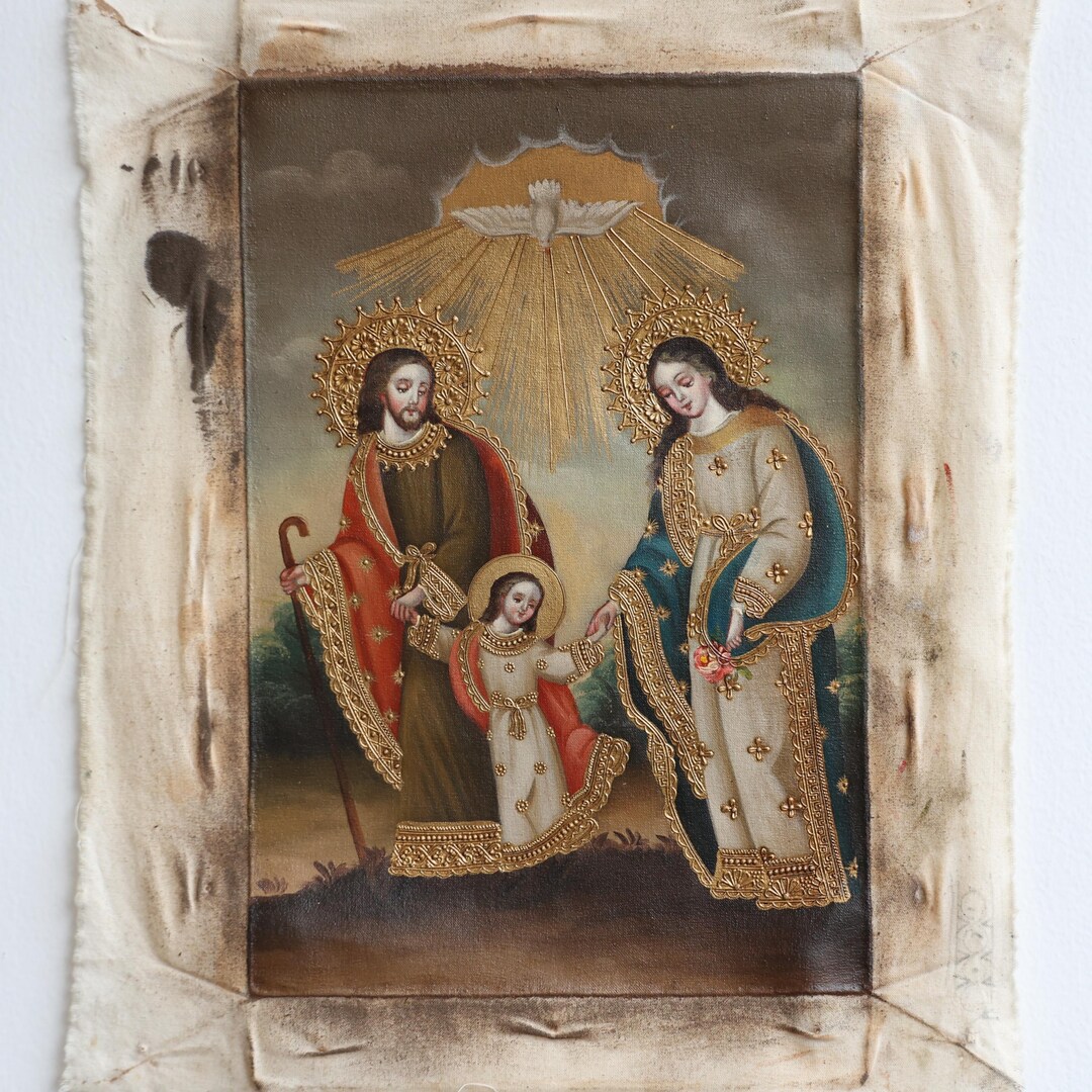 Cuzco Painting With Frame "holy Family" - Religious Art - Interior ...