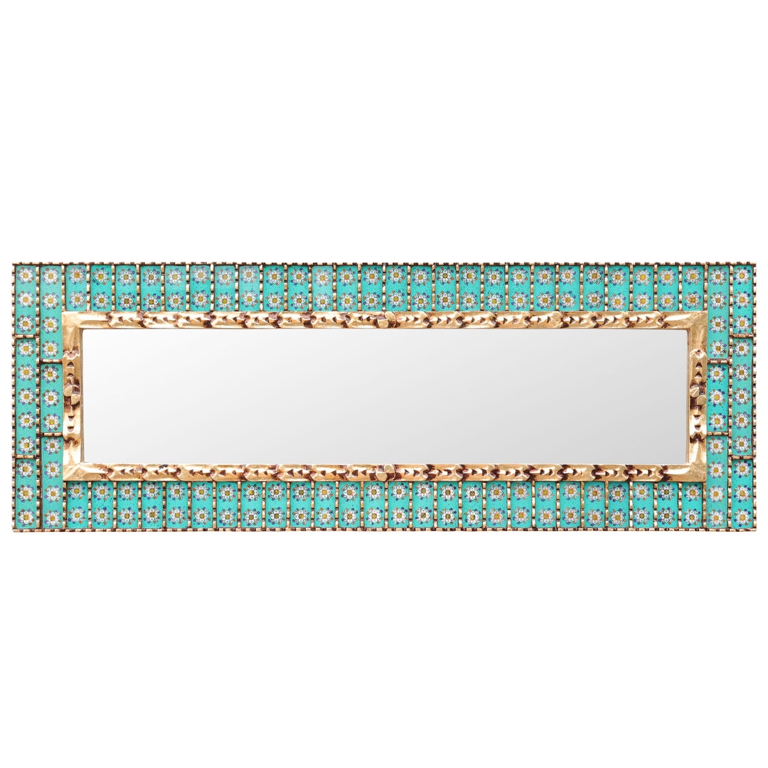 Peruvian Mirrors truly Unique Turquoise Striped Mirror Interior ...