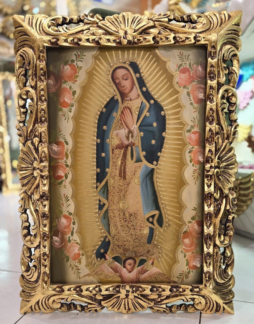 Cuzco Painting With Frame "virgin of Guadalupe" - Religious Art ...