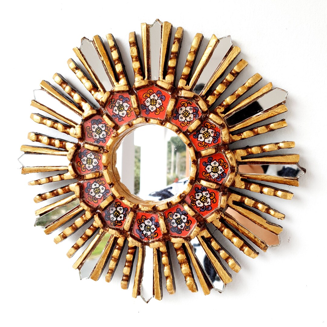 Peruvian Mirrors lime Red 25cm Interior Decoration Wall Mirror Home ...