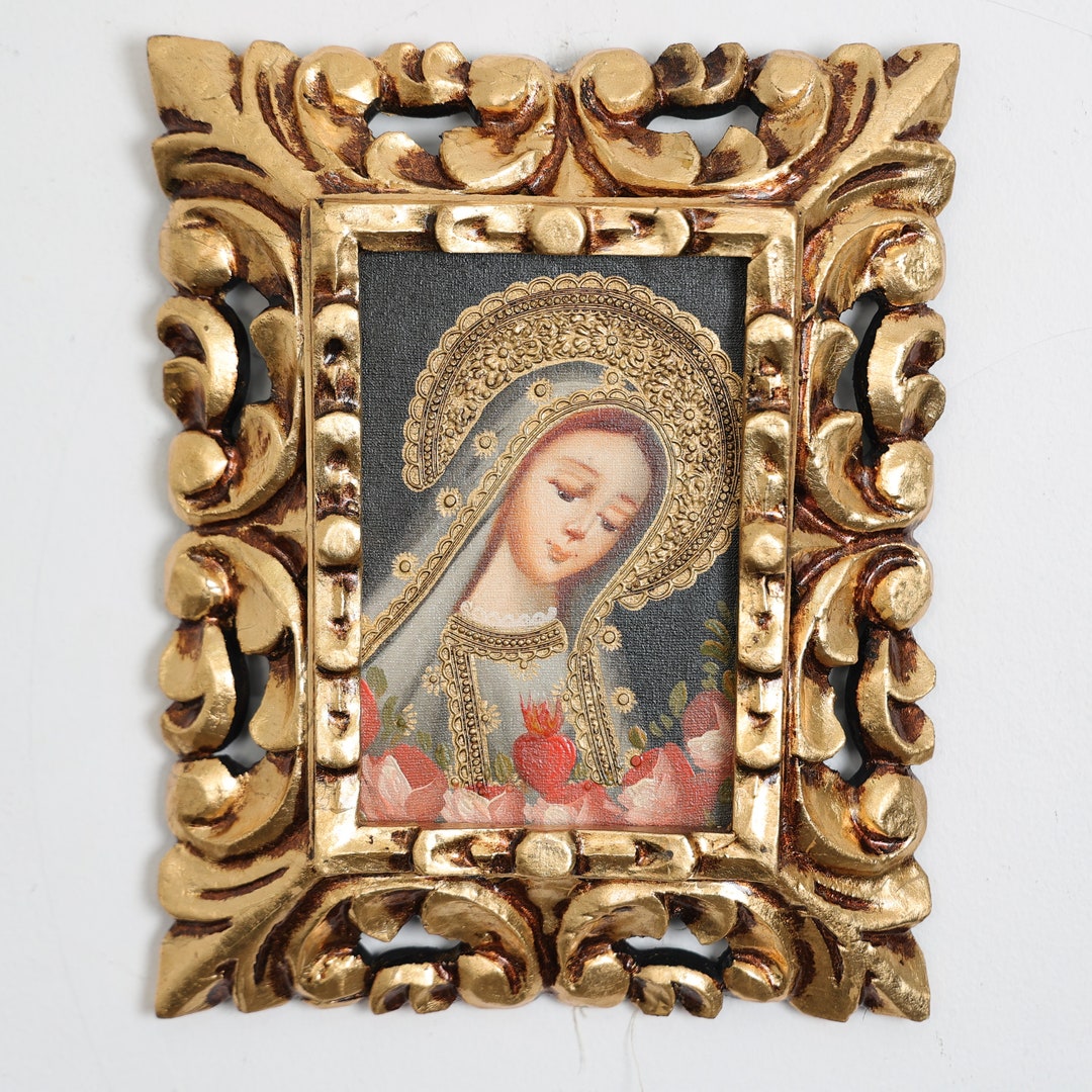Cuzco Painting With Frame virgin of Fatima Interior Decoration Cusco ...