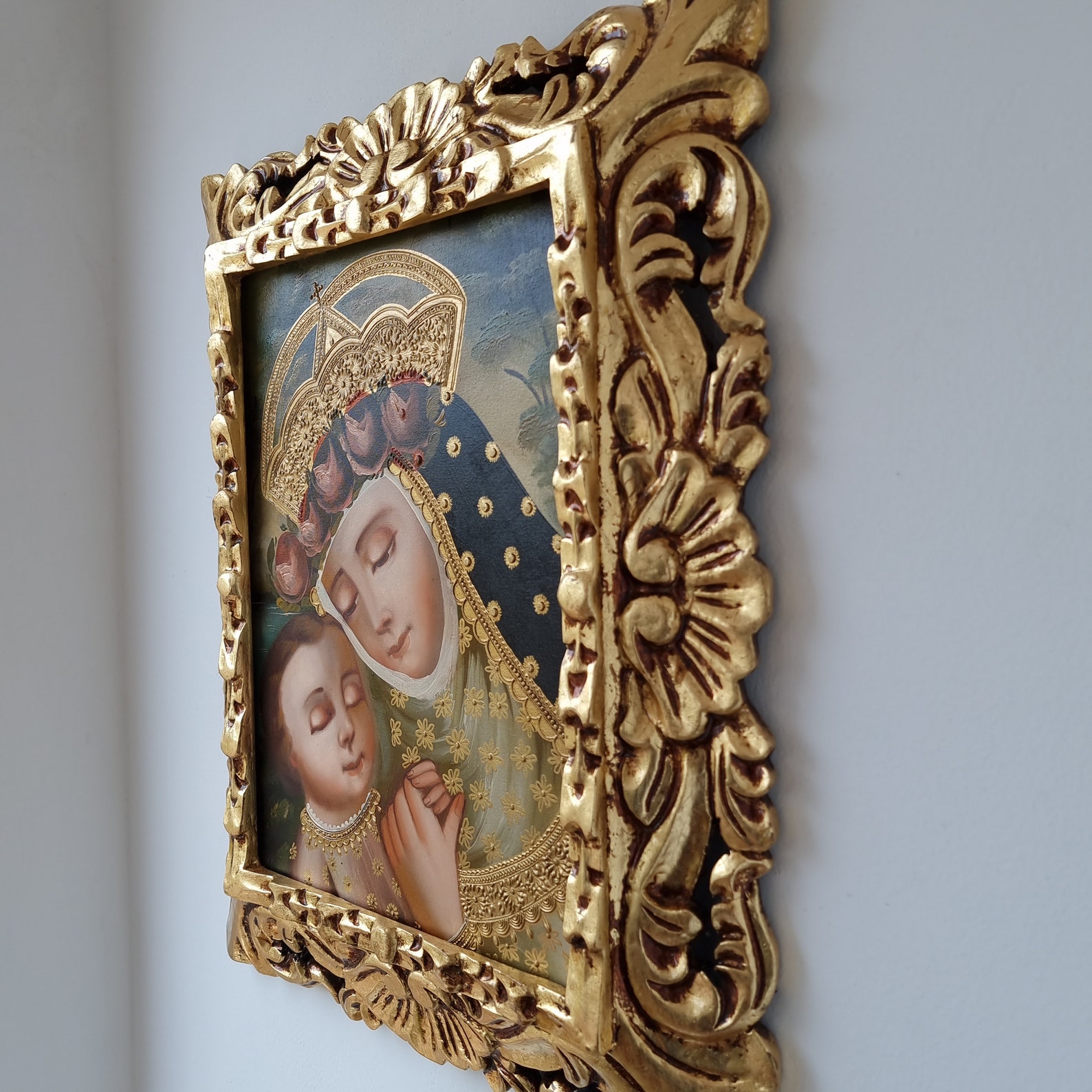 Cuzco Painting With Frame "santa Rosa De Lima" - Religious Art ...