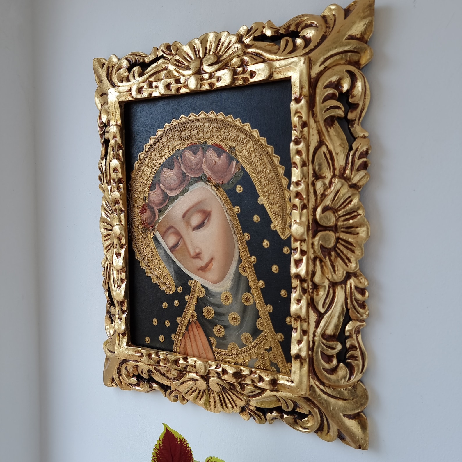 Cuzco Painting With Frame "santa Rosa De Lima" - Religious Art ...