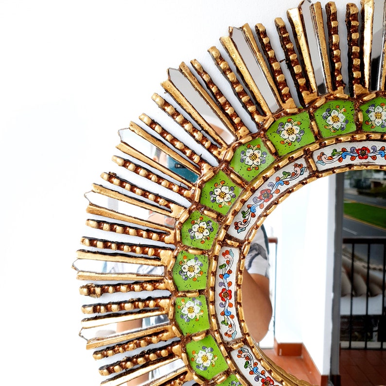 Peruvian Mirrors Green Lime 60cm Wall Mirror | Etsy