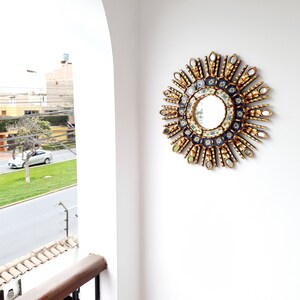 Peruvian Mirrors Dark Blue Eye 40cm Wall Mirror Home Decoration ...