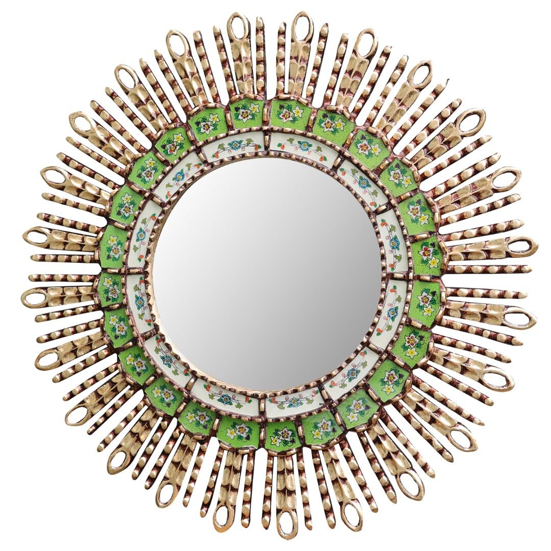 Peruvian Mirrors lemon Green Eye 60cm Wall Mirror Home Decoration ...