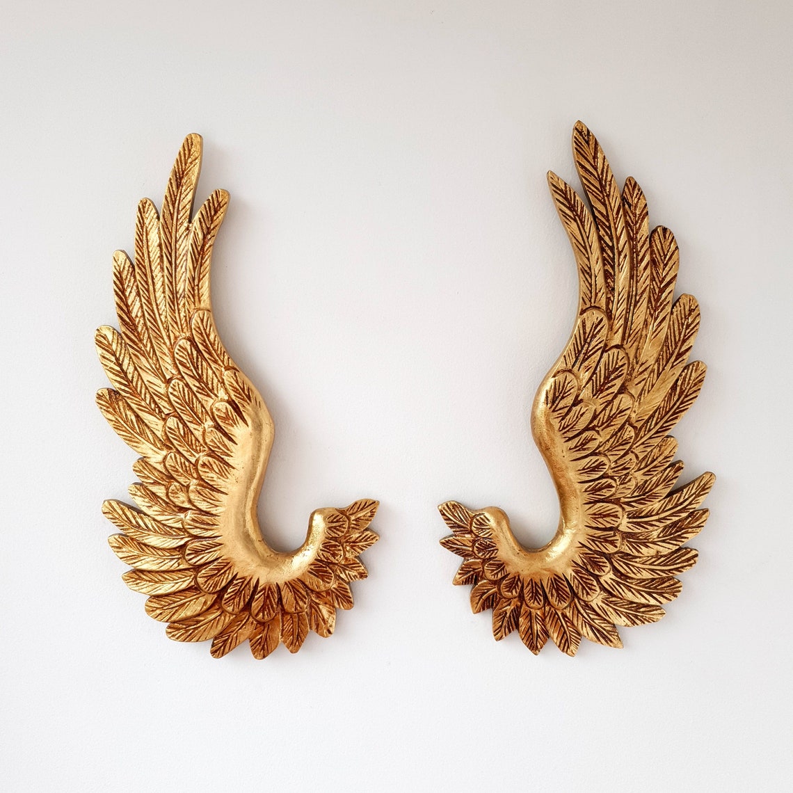 Wings Blessed Hand-carved wooden wings laminated to the leaf | Etsy