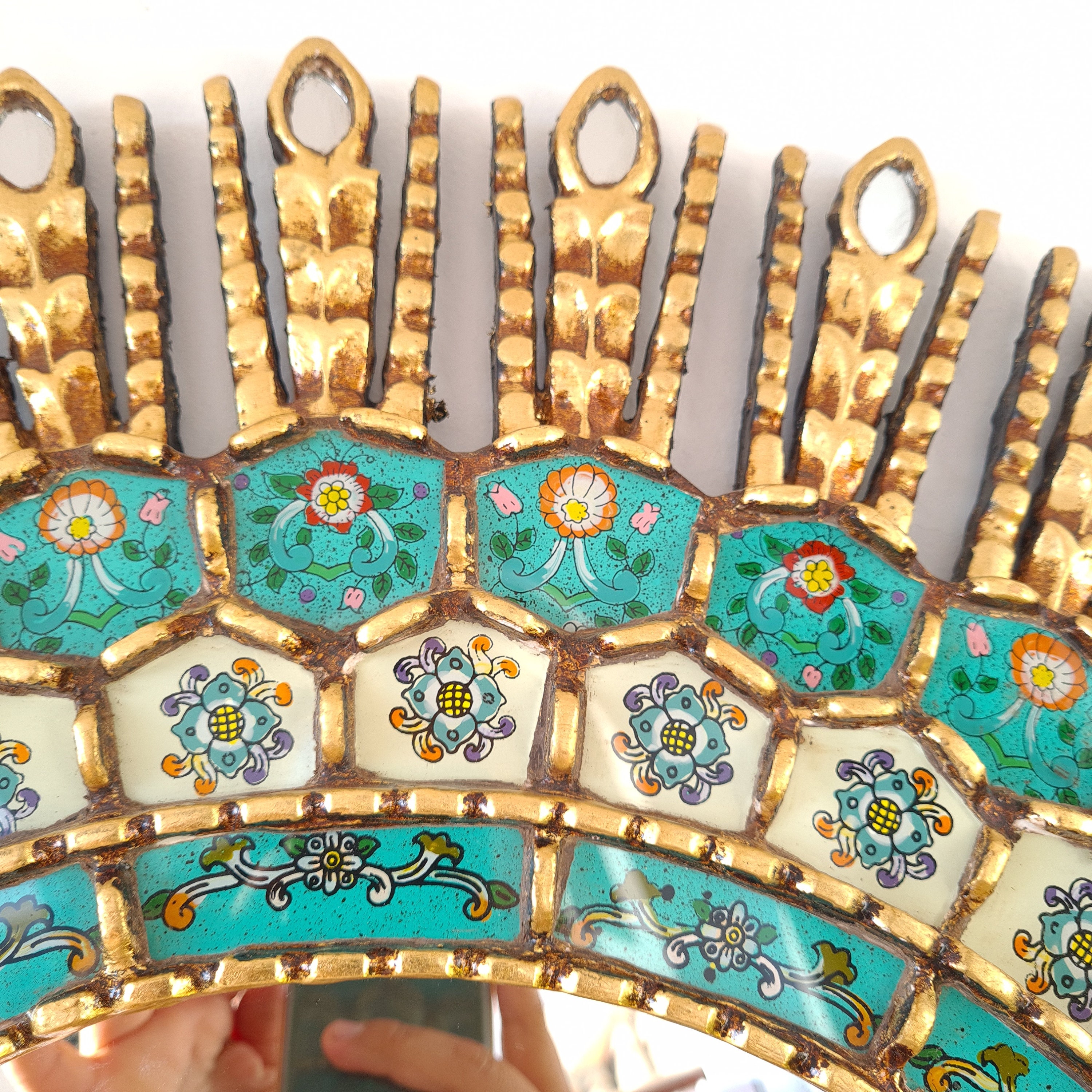 Peruvian Mirrors "eye 78 Cm Turquoise" - Interior Decoration - Wall ...