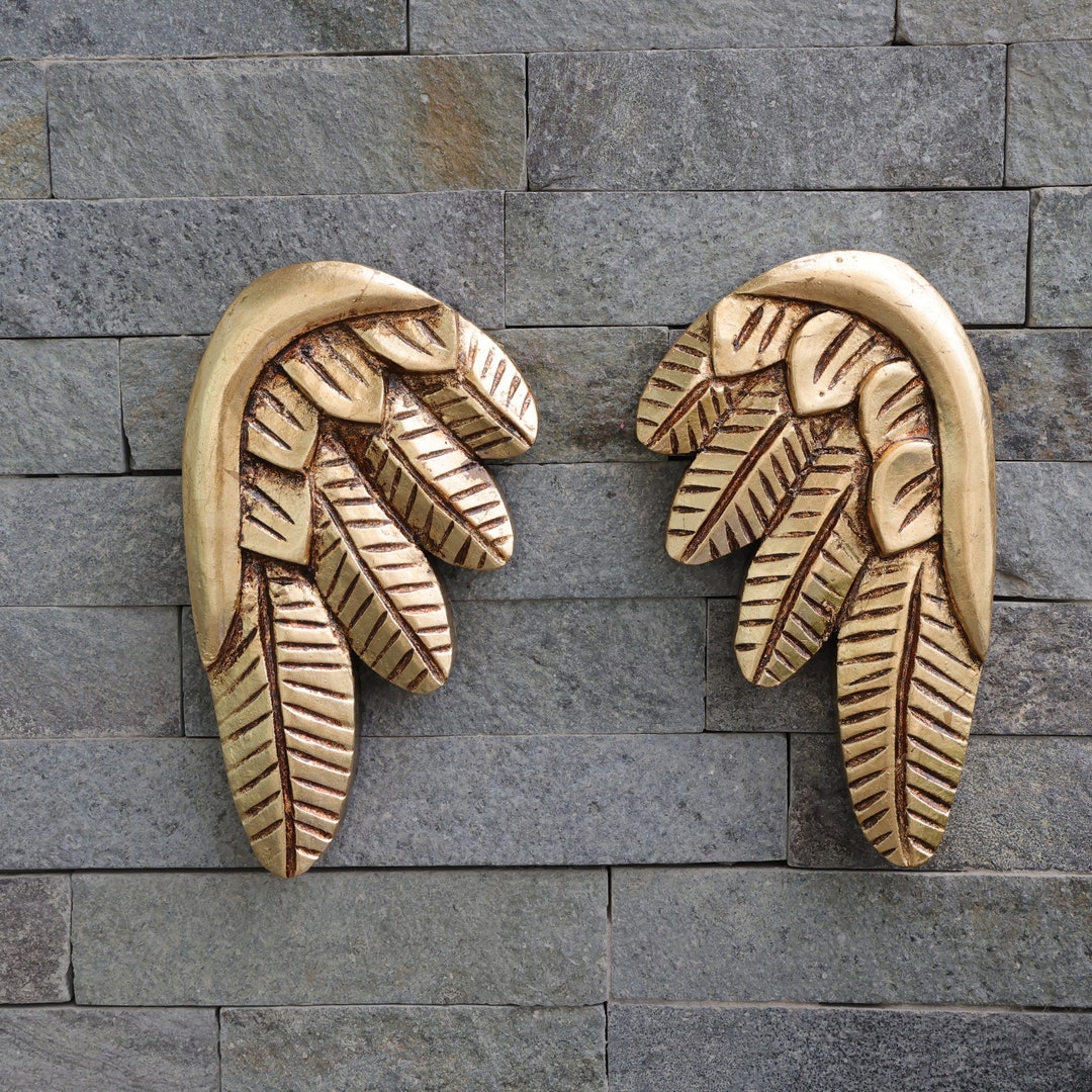 Wings of Solidarity Hand-carved Wooden Wings Laminated to the Leaf in ...
