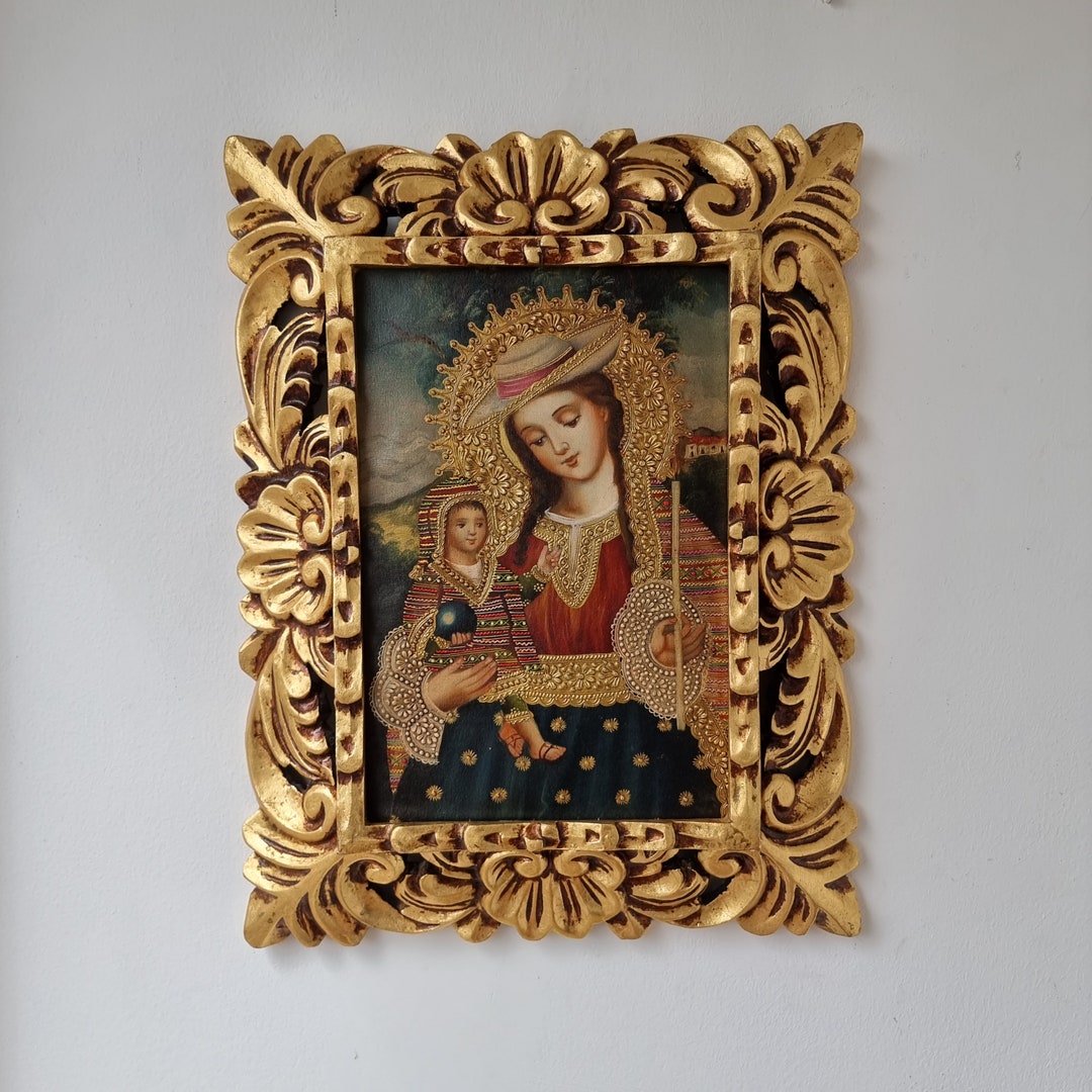 Cuzco Painting With Frame andean Virgin With Child Religious Art ...