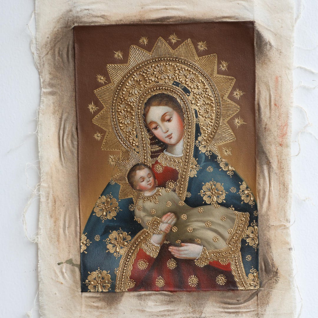 Cuzco Painting With Frame "virgin of Dreams" - Religious Art - Interior ...