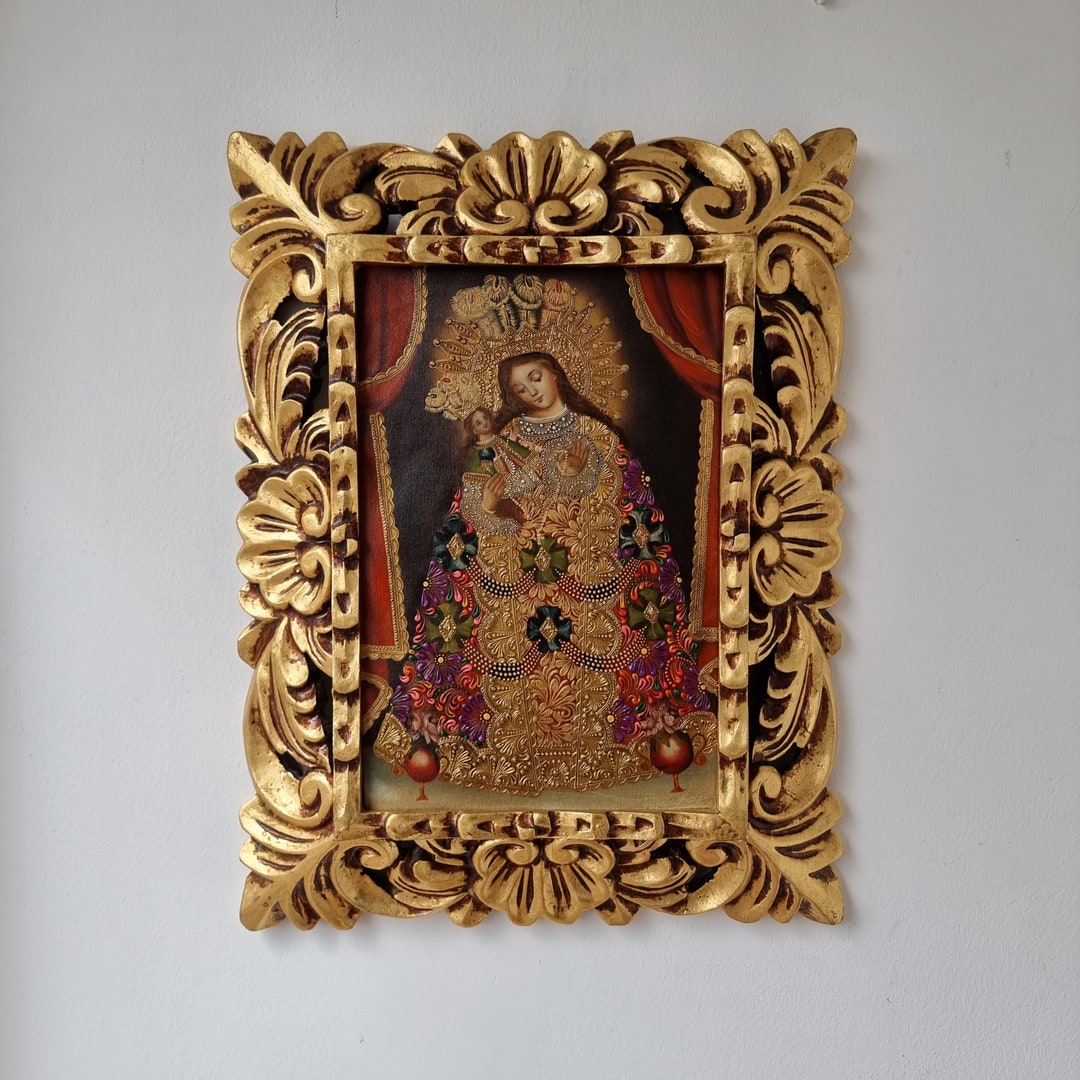 Cusco Painting With Frame virgin of the Rosary Religious Art Interior ...