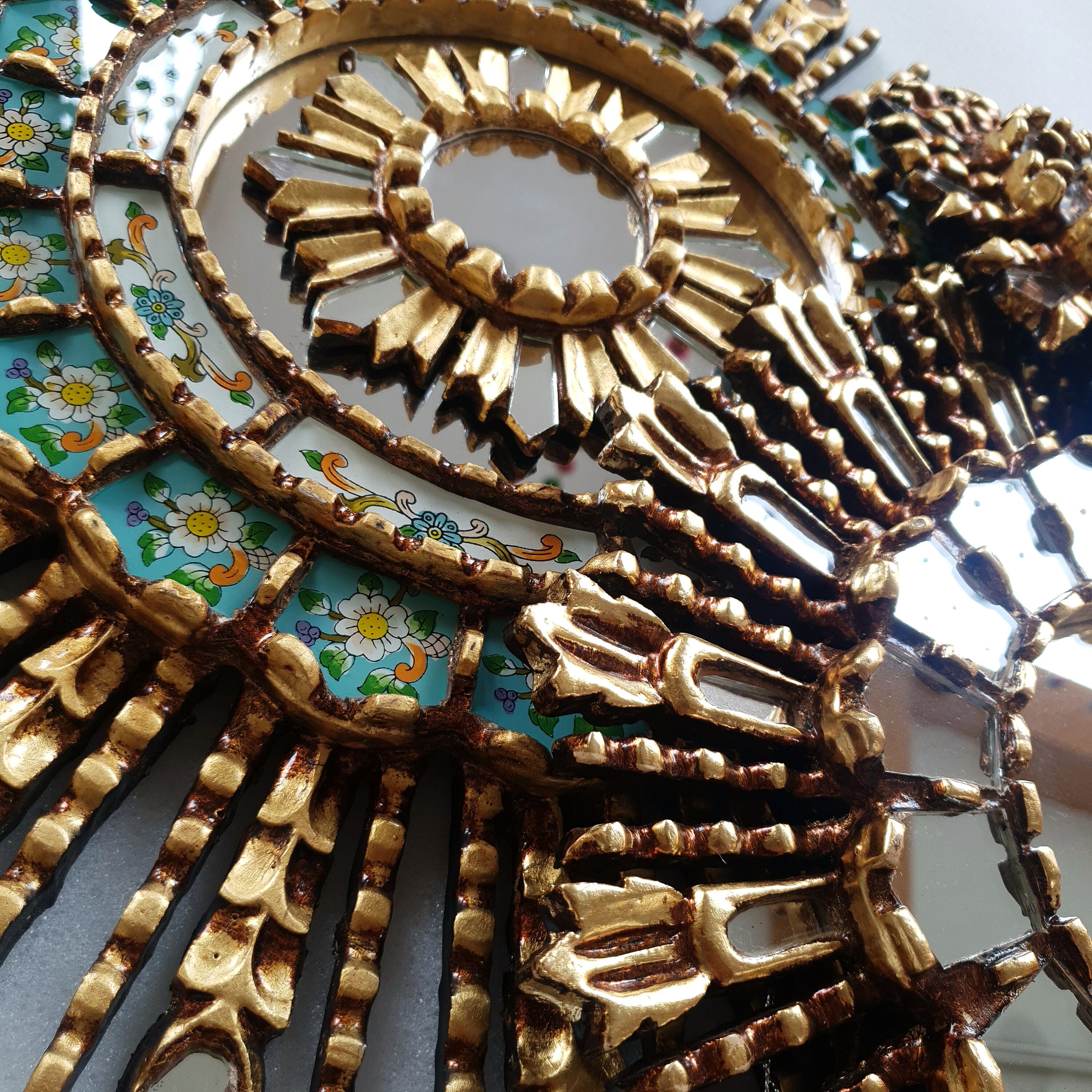 Peruvian Mirrors Turquesa Decoración Interiores | Etsy