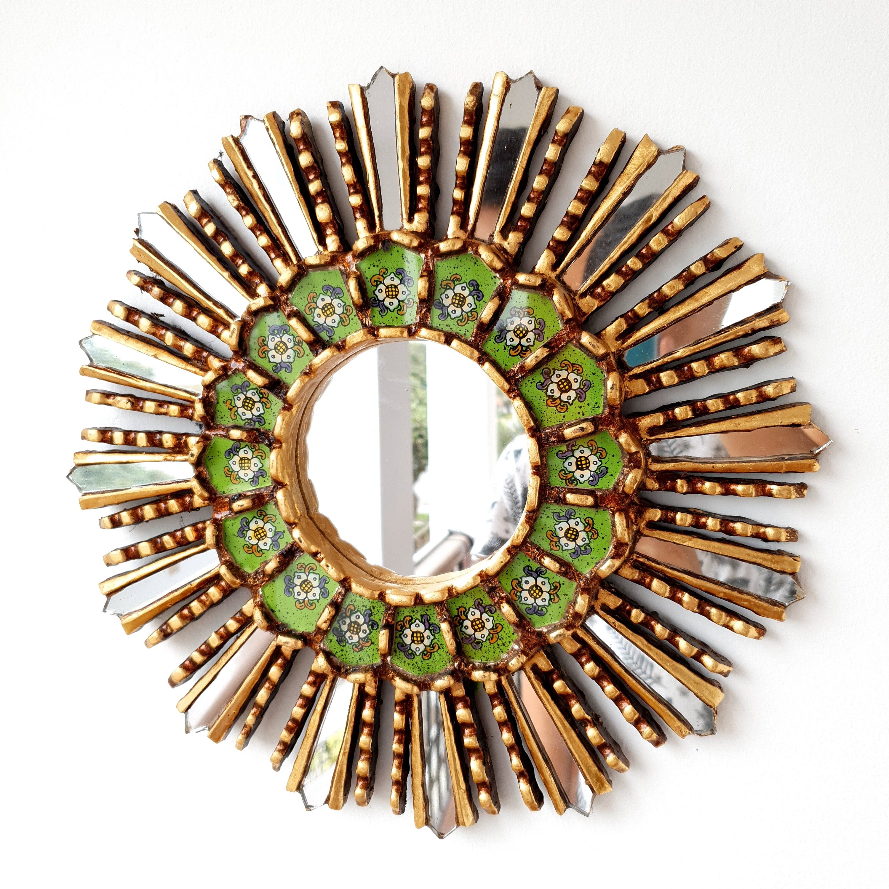 Peruvian Mirrors green Lime 35cm Interior - Etsy UK