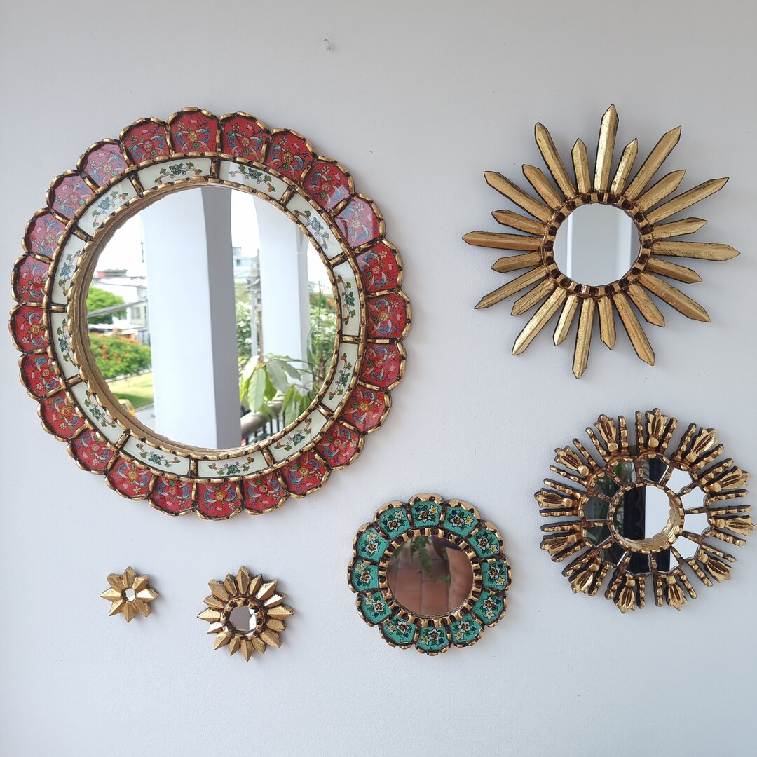 Peruvian Mirrors red Happiness Interior Decoration Wall Mirror Home ...
