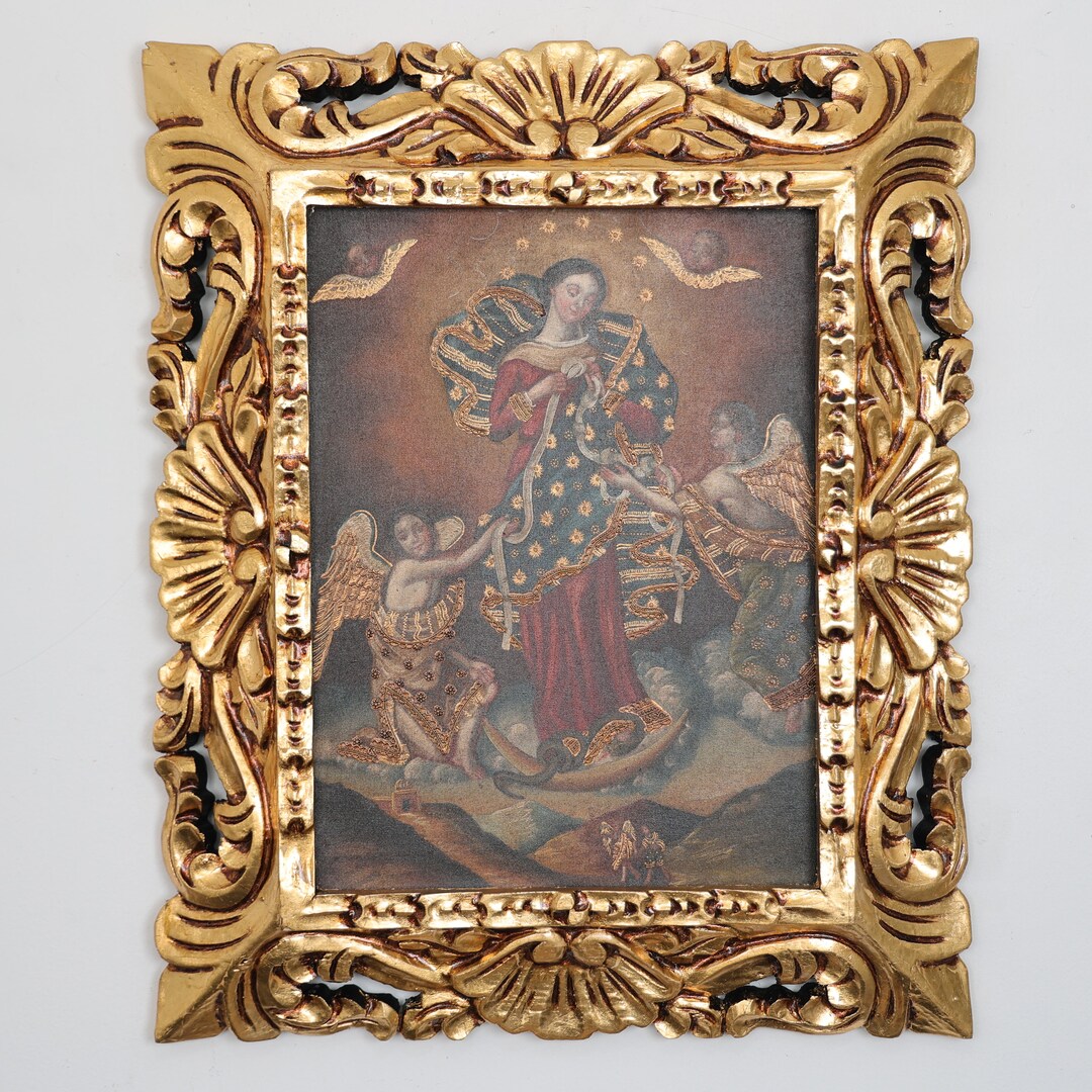 Cusco Painting With Frame "virgin of the Assumption" - Religious Art ...