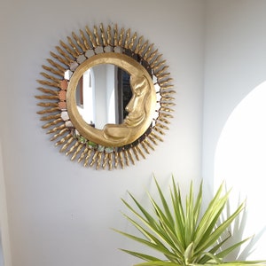 Sun and Moon Mirror 78cm Gold -interior Decoration - Wall Mirror - Home ...