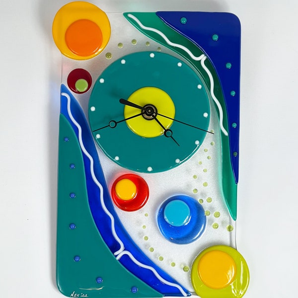 Fused Glass Clock - Etsy