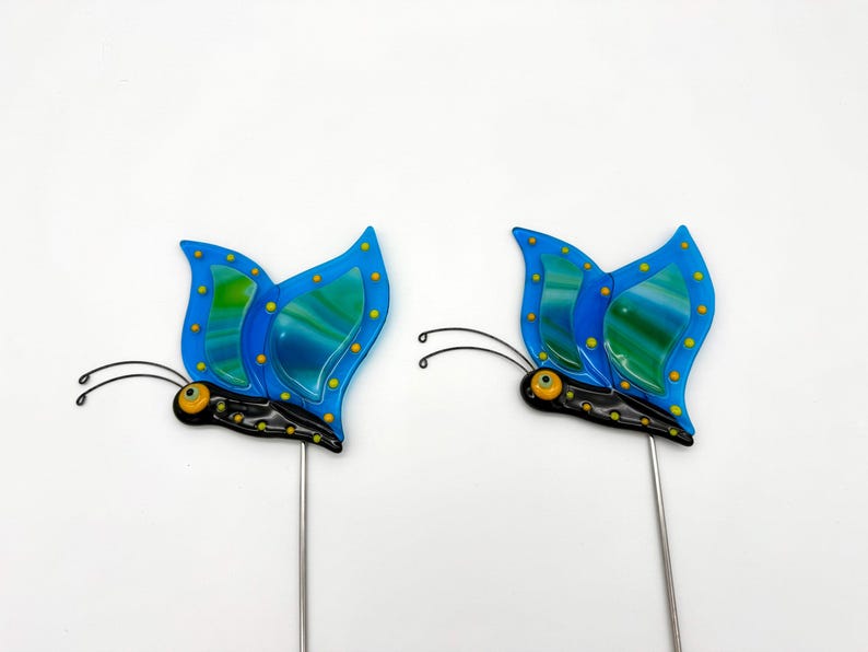 Fused Glass Garden Stake - Butterfly - Etsy