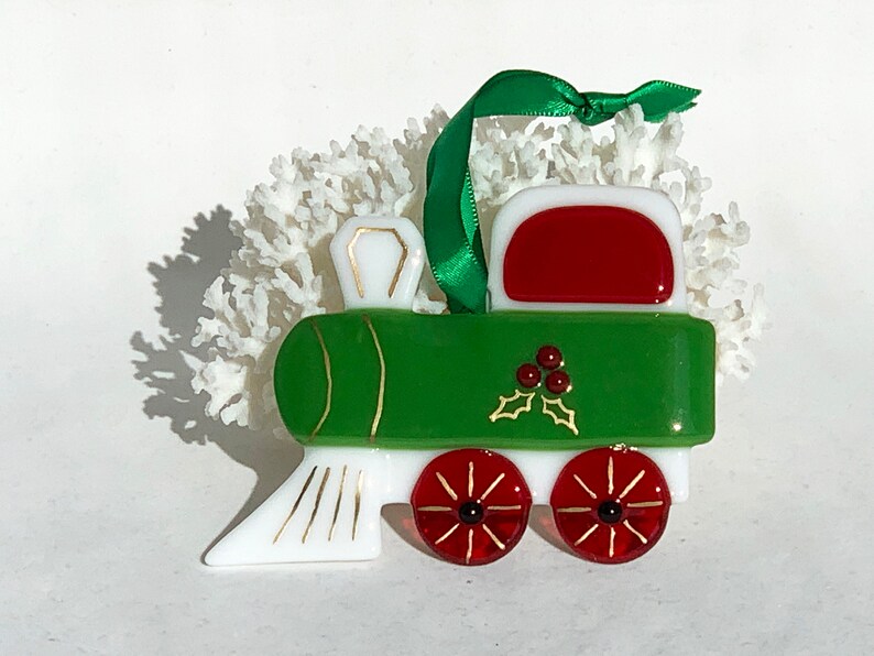 Christmas Ornament – Red, White and Green Christmas Train - Etsy Canada
